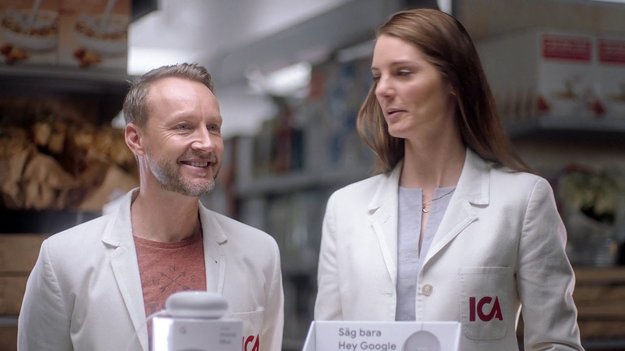 ICA reklamfilm 2019 v.12 - Ulf och Cindy visar Google Home - YouTube