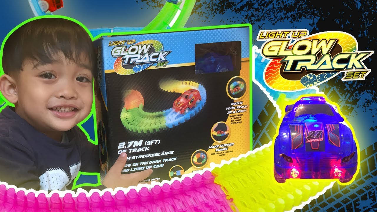 Glowing Race Track | Light Up Glowing Track Set | Glowing Car - YouTube