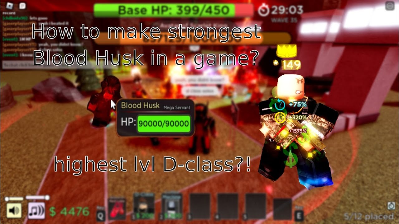 highest lvl evolved D-class? how to get strongest blood husk in a game ...