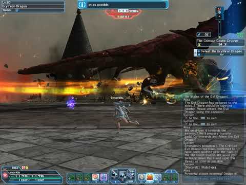 PSO2 RAHU Crimson Castle Dragoon 14* Atra 12 31 2017 - YouTube