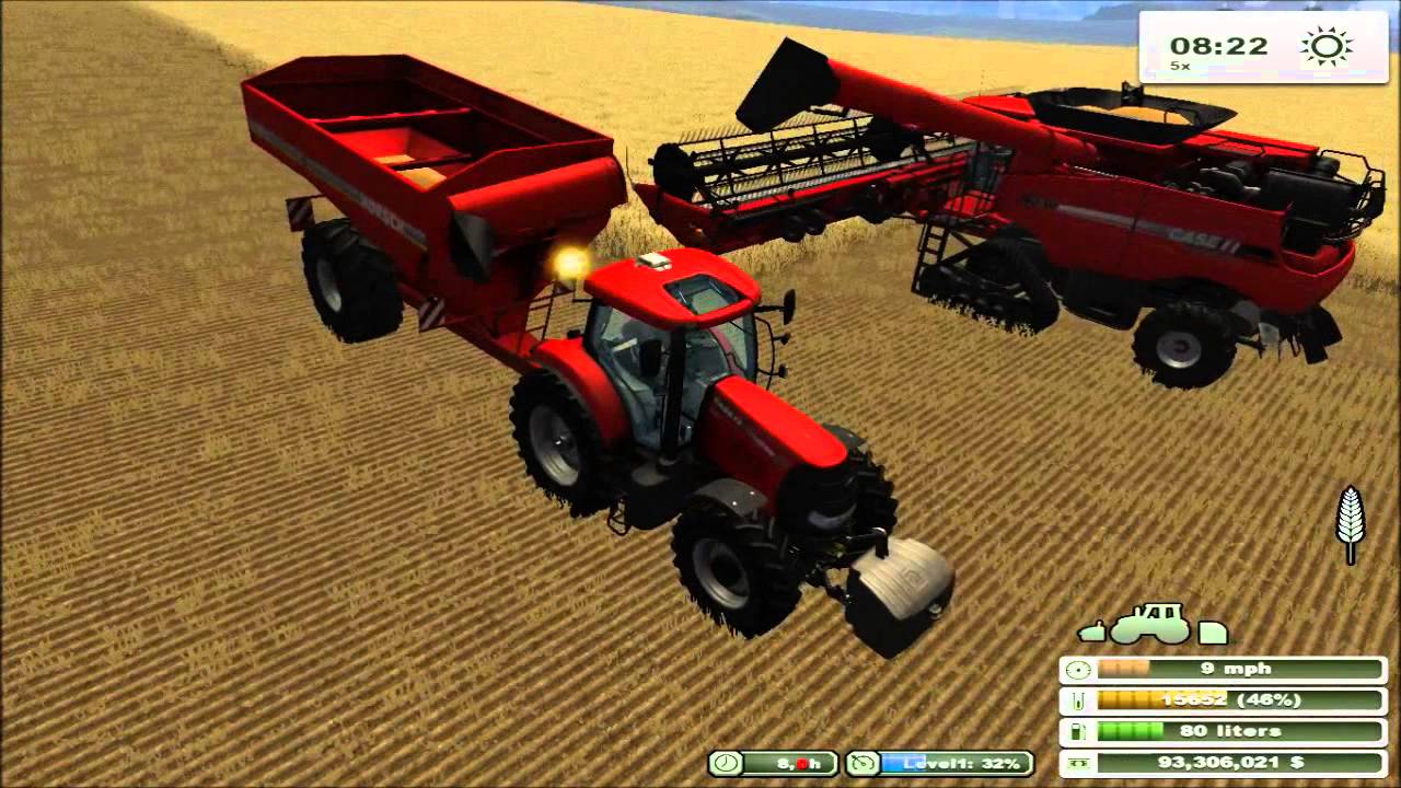 Farm Sim 2013 - Harvesting Crops - YouTube
