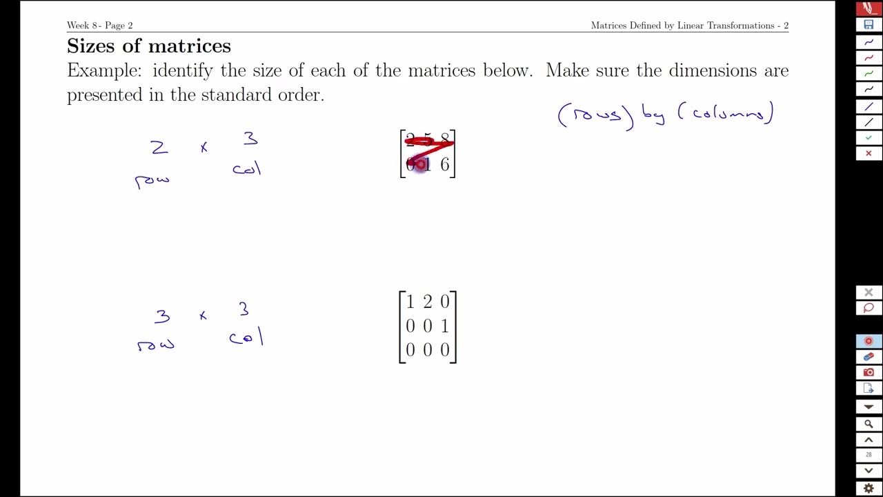 Week 8-8 Matrices Defined by Linear Transformations - YouTube