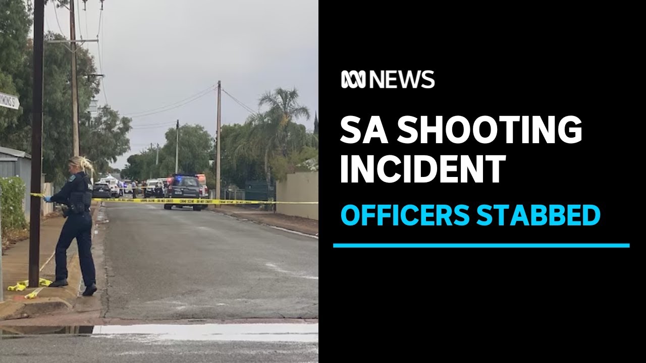Two police officers stabbed in regional SA, person shot dead, ABC ...