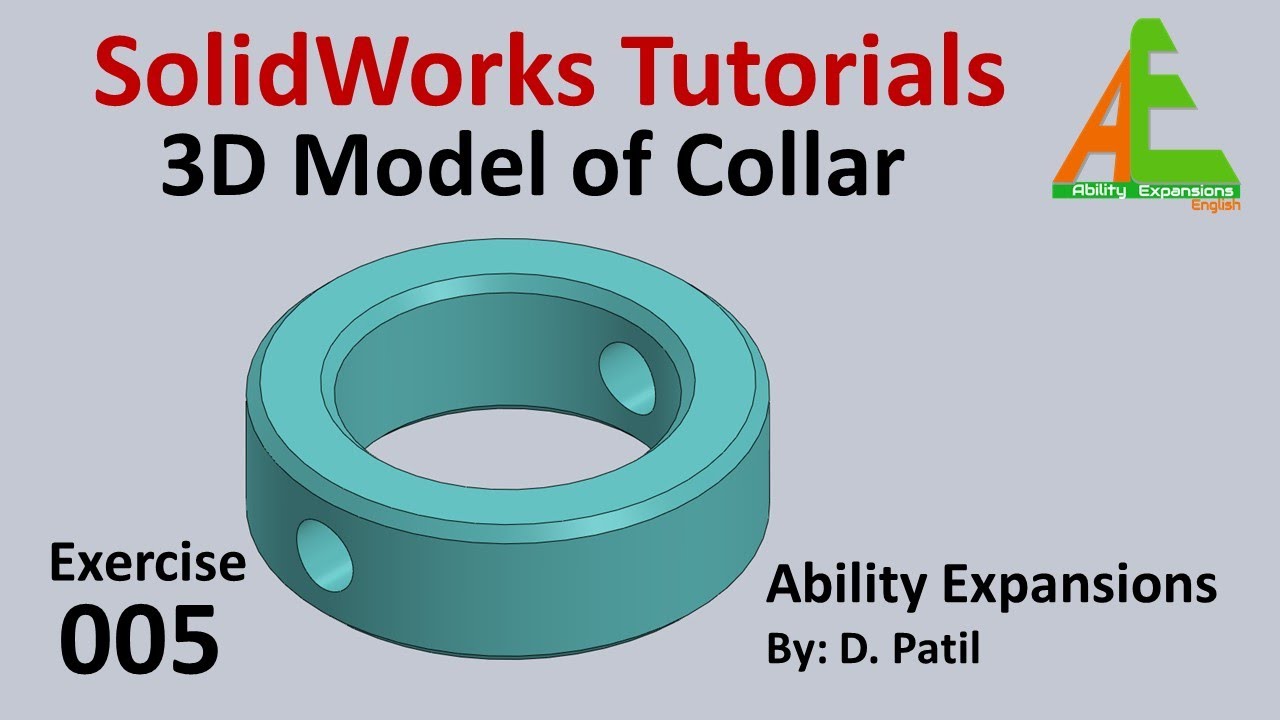 005. How to make 3d model of collar in solidworks? SolidWorks tutorial ...