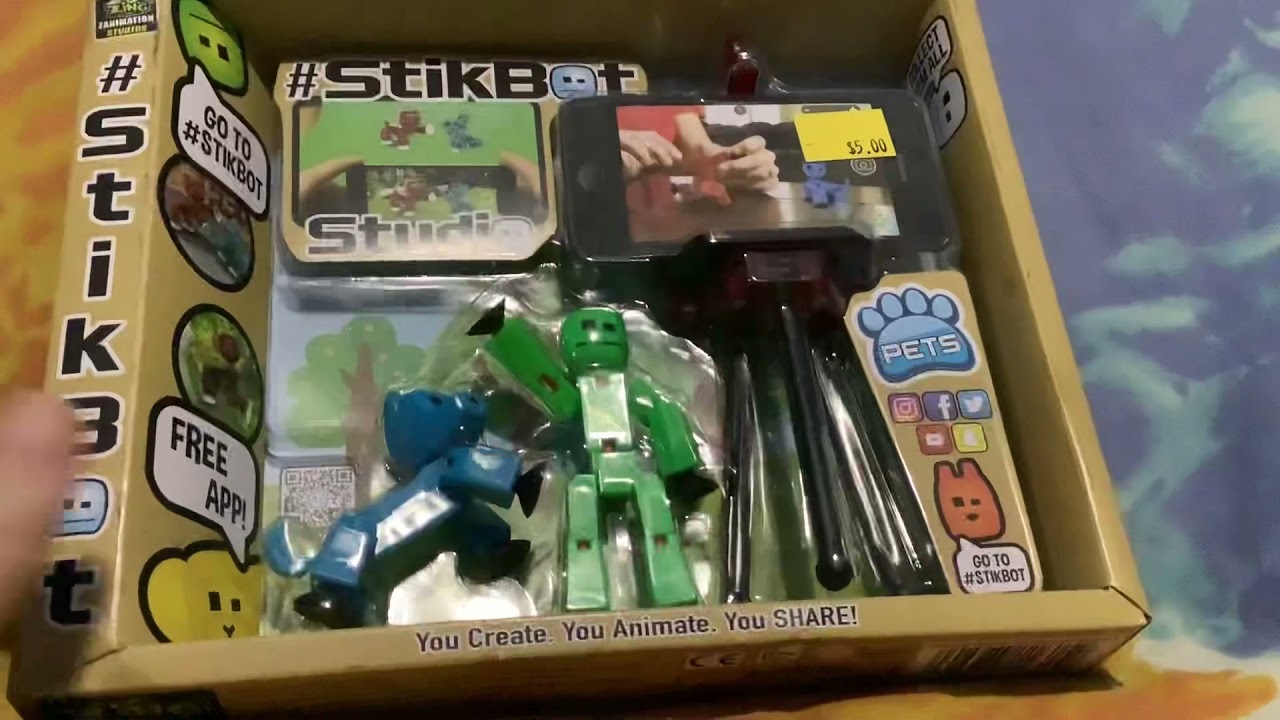 Stikbot 2 pack Stik dog green stikbot and a tripod Stikbot review - YouTube