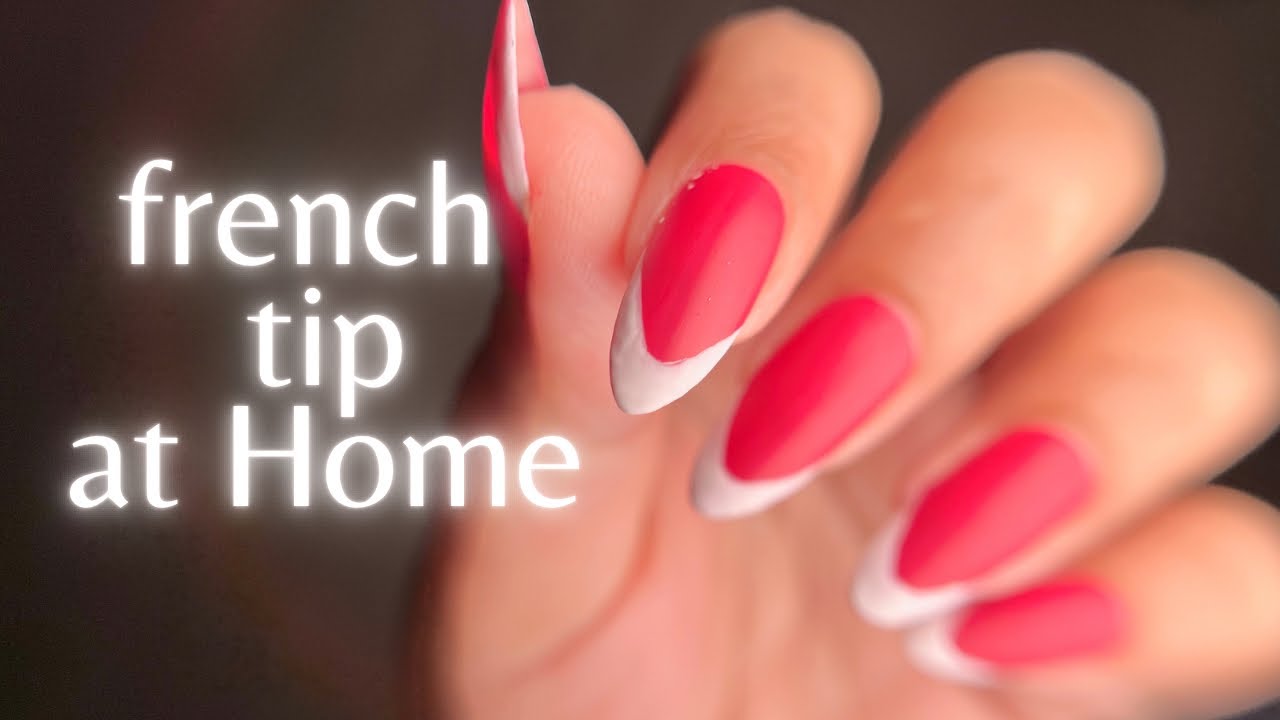 Easy French Tip tutorial at home 💅🌼🏡 | Easy nail design inspo for ...