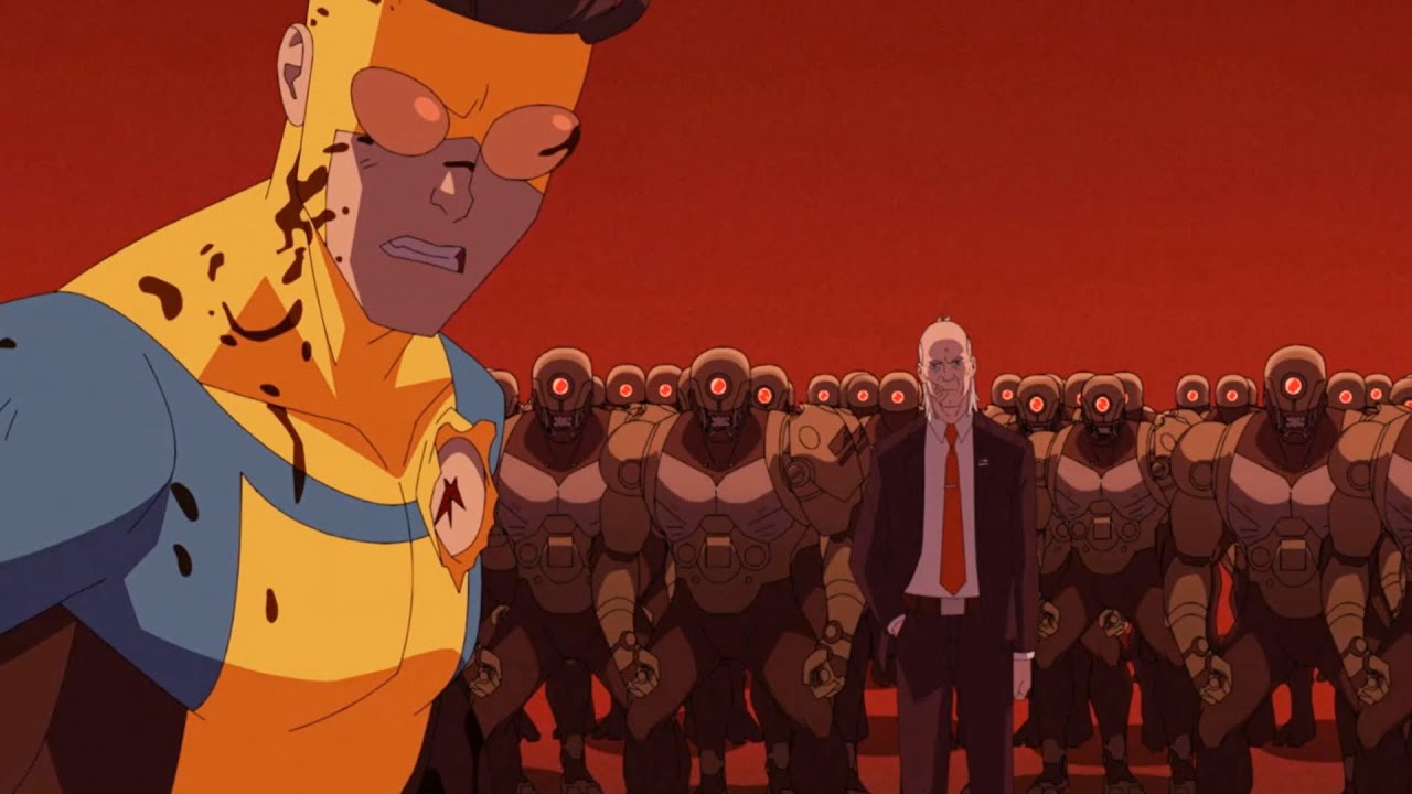 Invincible Season 3 Mark VS Cecil and Zombie Robots Epic Fight Scene ...