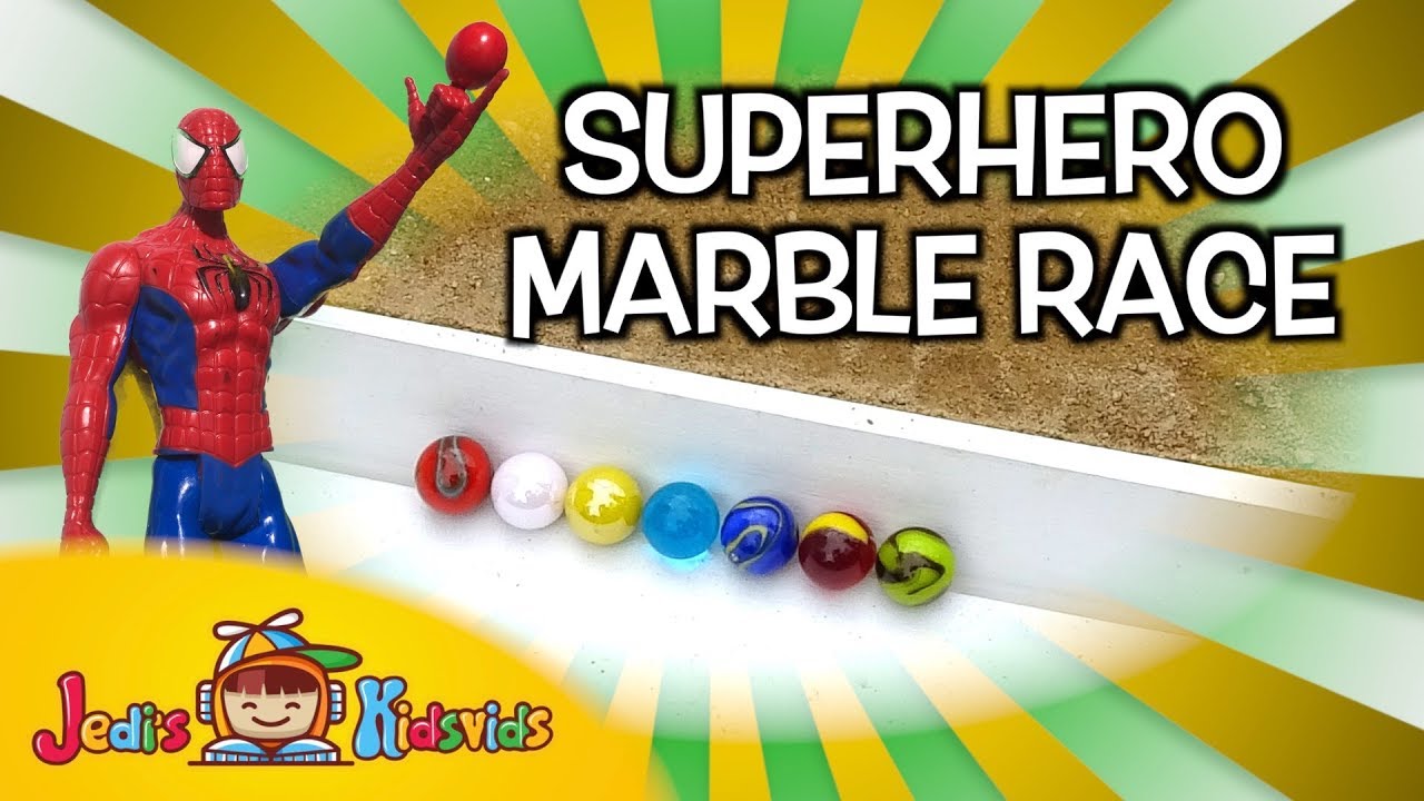 Superhero Marble Race (videos for kids) - YouTube