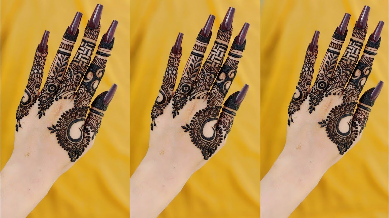 Eid special fingers mehndi design| fingers mehndi design for eid | back ...