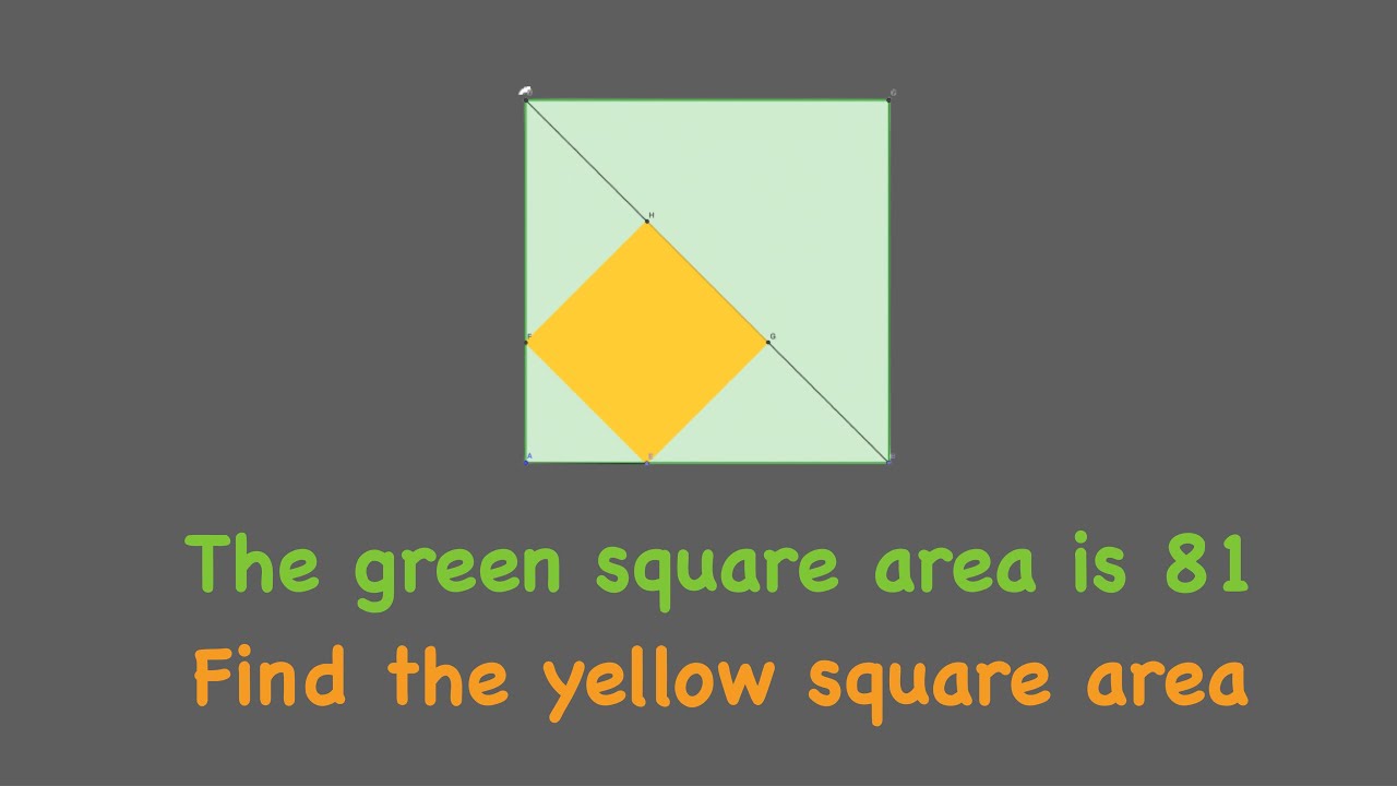 Find The Yellow Square Area | Geometry Problem - YouTube