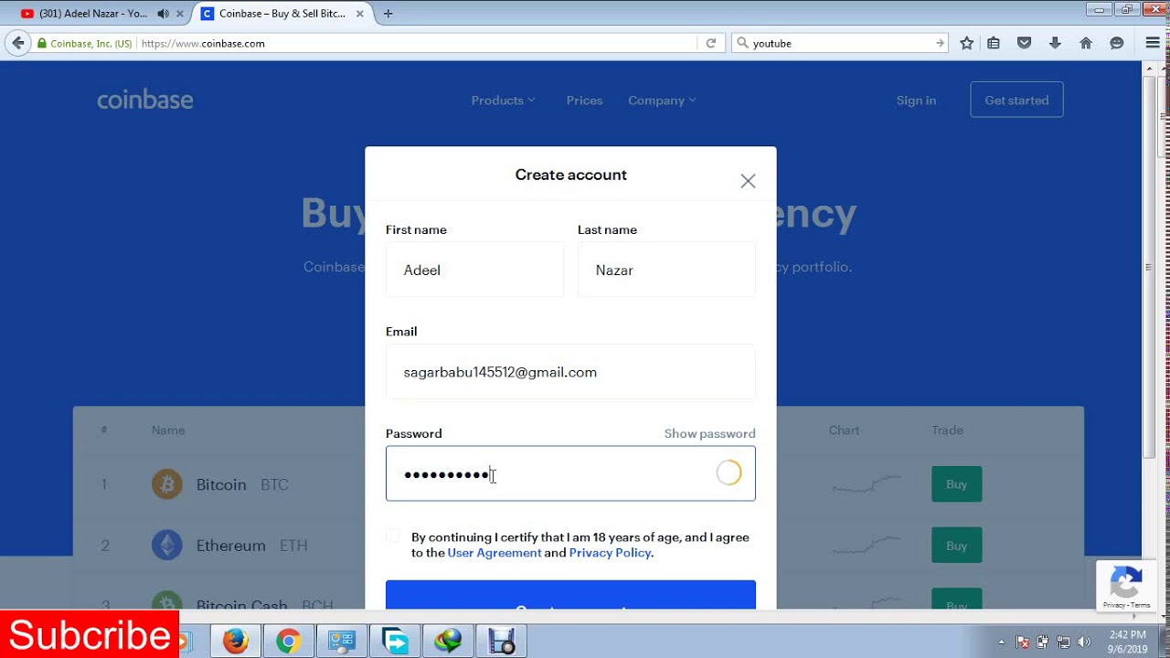 How to create a btc account| coinbase Account | using withdraw money ...