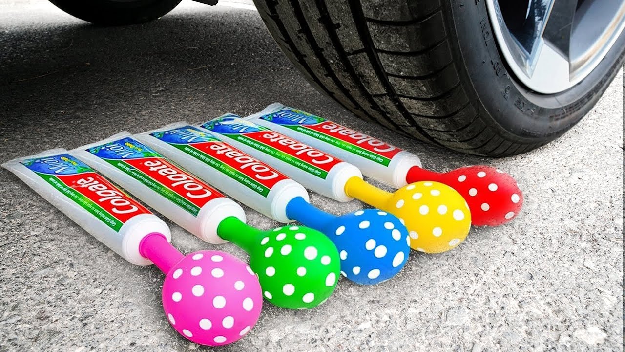 Crushing Crunchy & Soft Things by Car! EXPERIMENT Car vs Rainbow ...