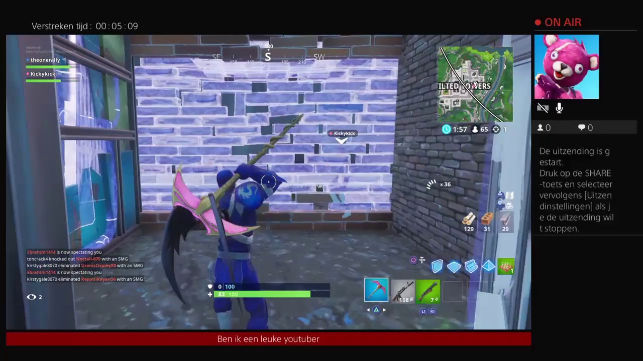 Fortnite spellen met kick - YouTube