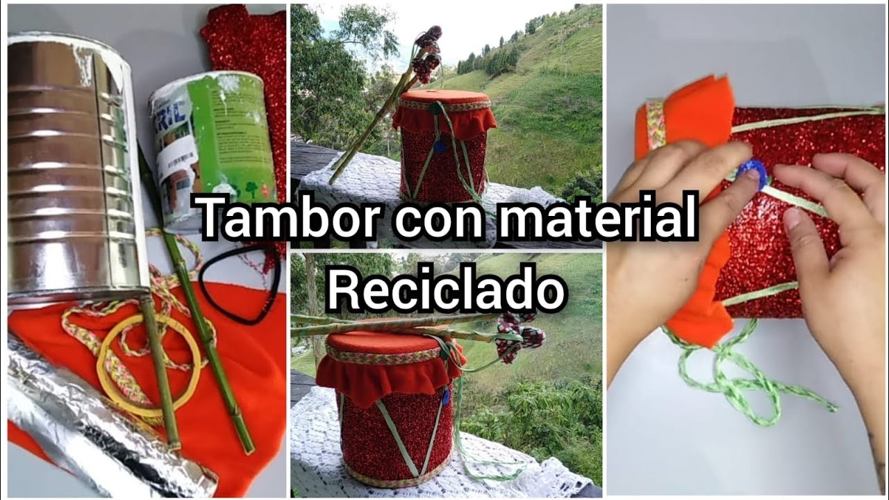 como hacer tambor con material reciclado fácil y hermoso - YouTube