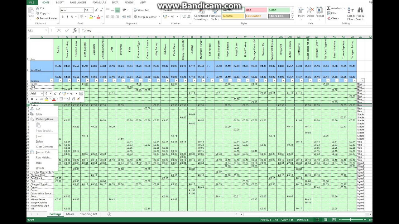 Shopping Spreadsheet guide...... - YouTube