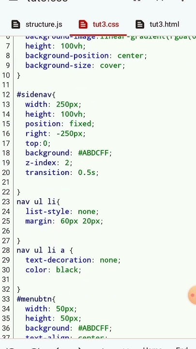 Shorts Youtubeshorts Coding Beginner Html Css Javascript Sidebar Closing 💙👆🏻😍 Youtube