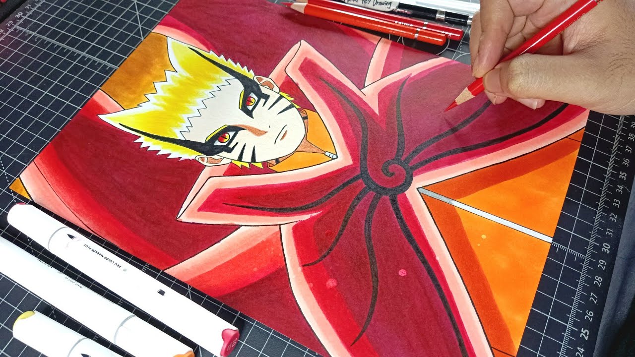 Speed Drawing Naruto Baryon Mode | Boruto: Naruto Next Generation - YouTube