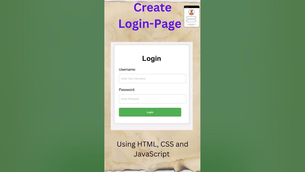 Create Your Login Page Using HTML,CSS,JavaScript | Login-Page #shorts # ...