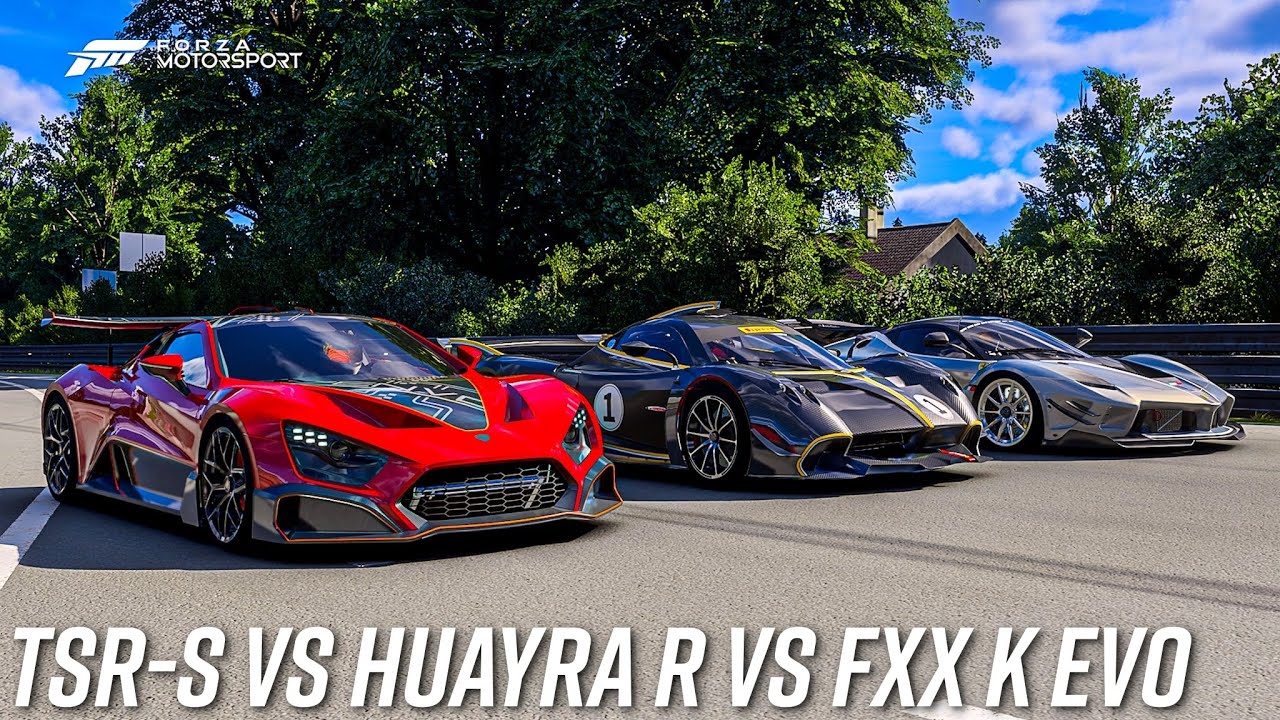 Ferrari FXX K Evo vs Pagani Huayra R vs Zenvo TSR-S | Forza Motorsport ...