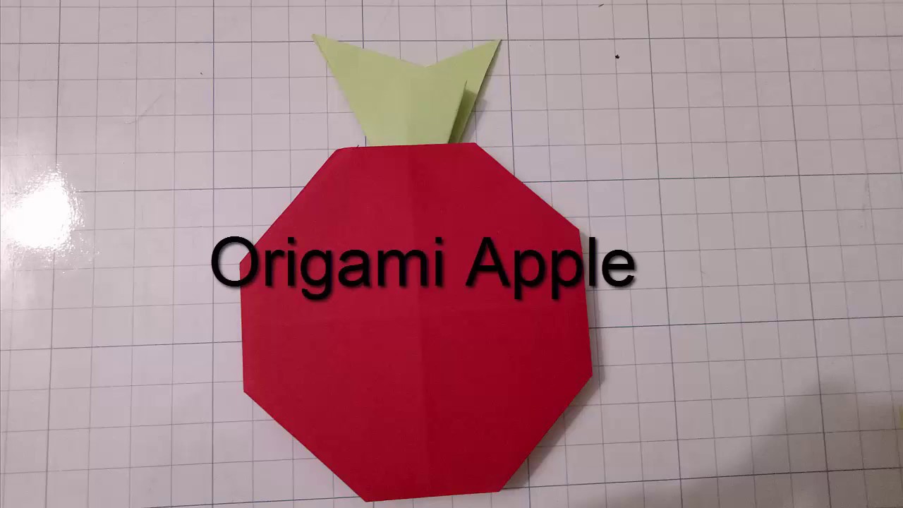 Origami paper apple/easy origami for kid/easy fold for beginner - YouTube