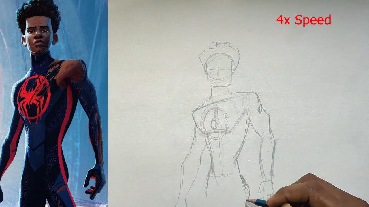 Miles Morales quick pencil drawing.. #art #drawing #milesmorales - YouTube