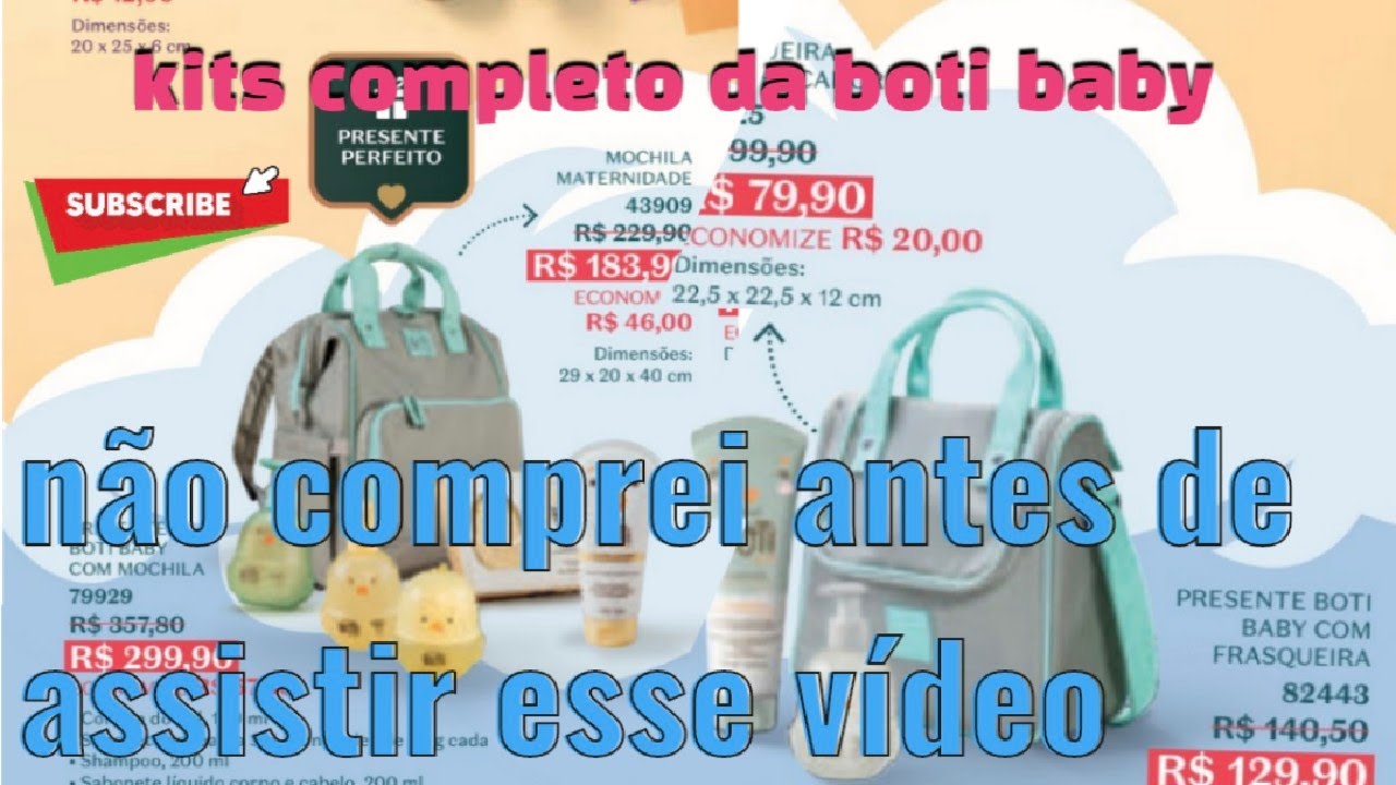 kits para bebês da Boti Baby Completo/Boticário - YouTube