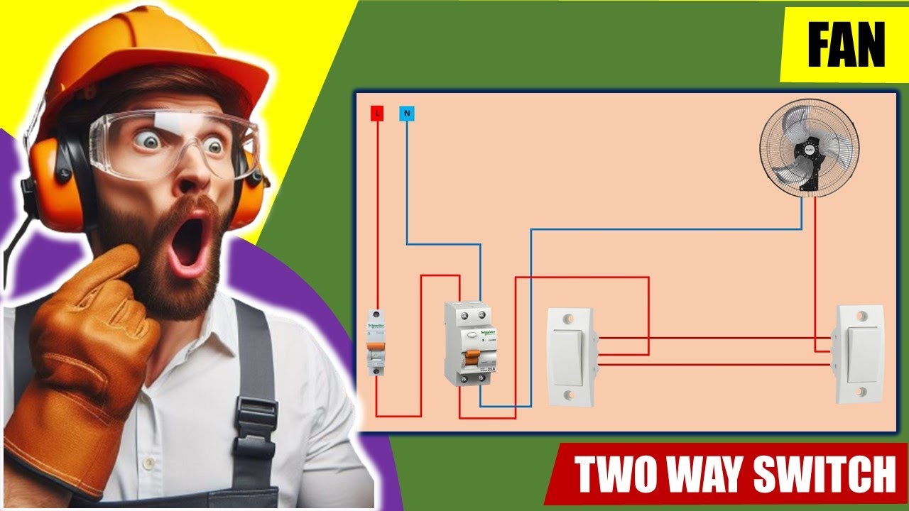 Turning on the fan with a 2-way switch connection | Two way switch ...