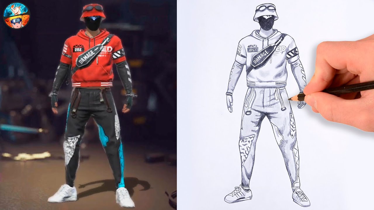 FREE FIRE DRAWING DRESS COMBINATIONS - ANGELIC PANTS 03 HOW TO DRAW ...