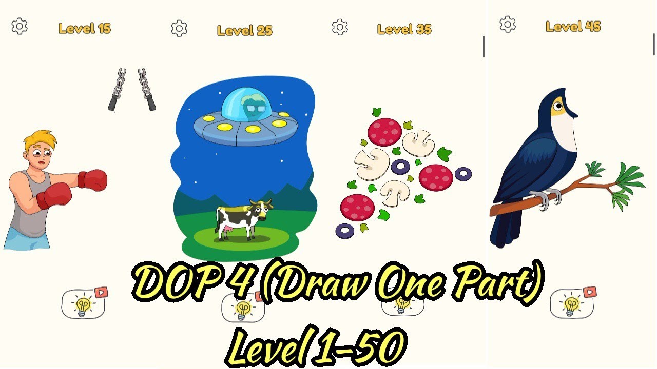 Jawaban DOP 4 • Draw One Part • Semua Level • Level 1 Sampai 50 - YouTube