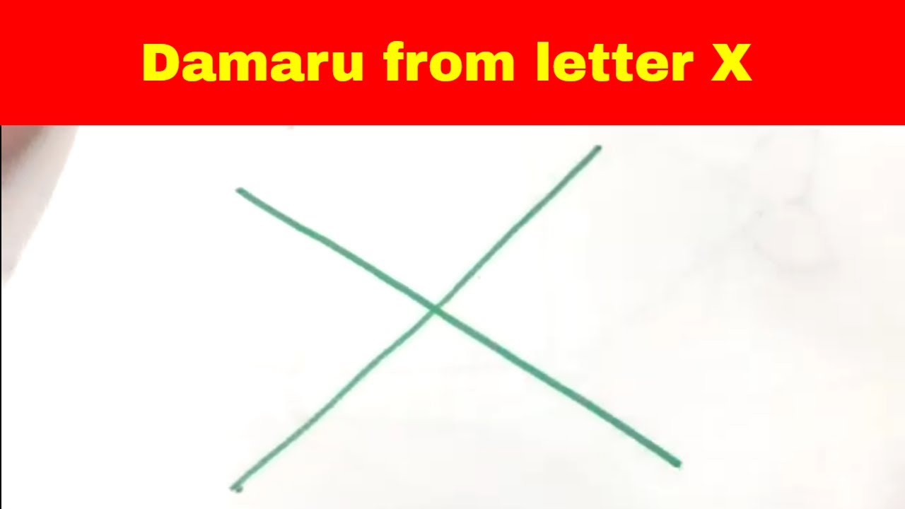 How to draw damaroo from letter x for kids damaru sketch draw - YouTube