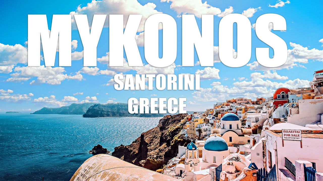 MYKONOS SANTORINI 4K DRONE AERIAL AMAZING RELAX MUSİC #mykonos# ...
