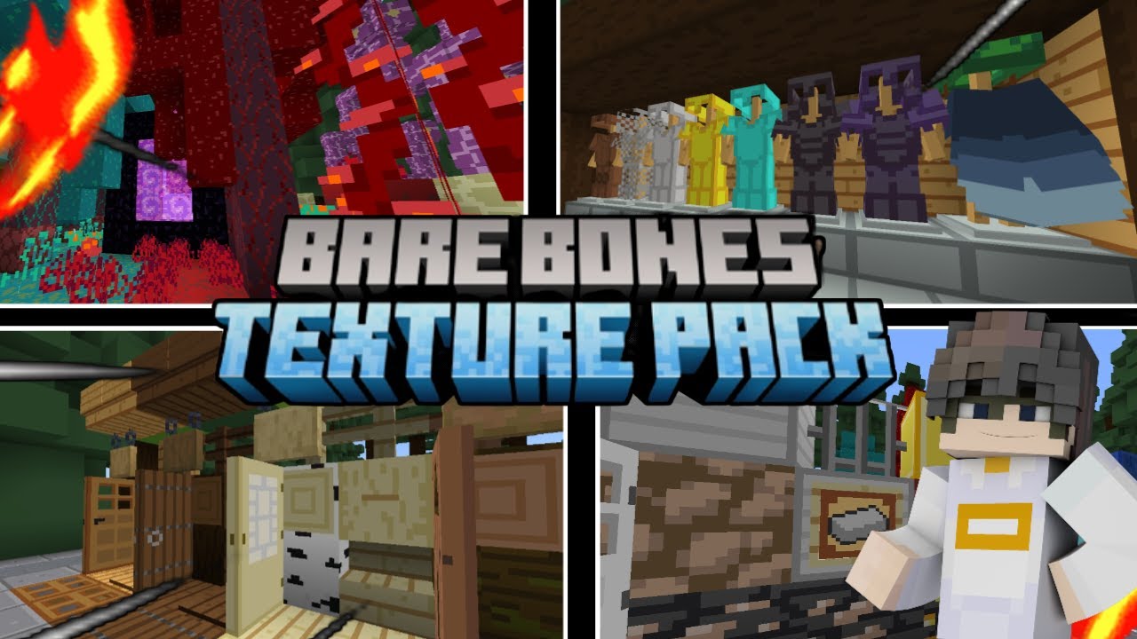 Bare Bones Texture Pack Mcpe 1.18-1.19 - YouTube