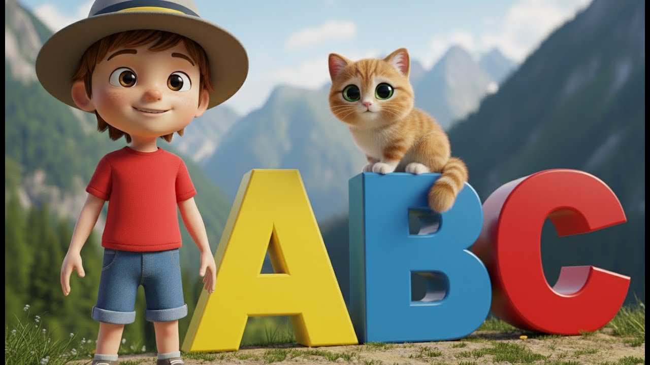 Learn Abc with Cat | A for apple | abcd | A for apple B for ball | abcd ...