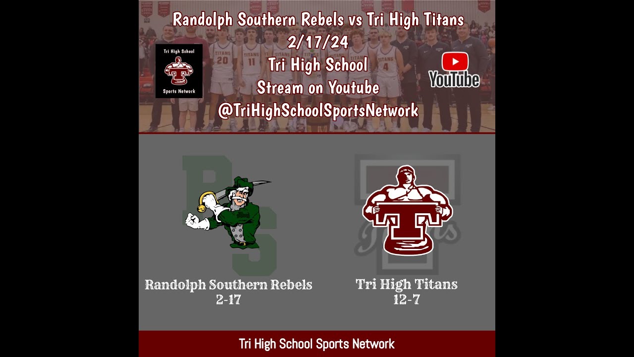 Boys Varsity Basketball Tri High Titans vs Randolph Southern Rebels ...