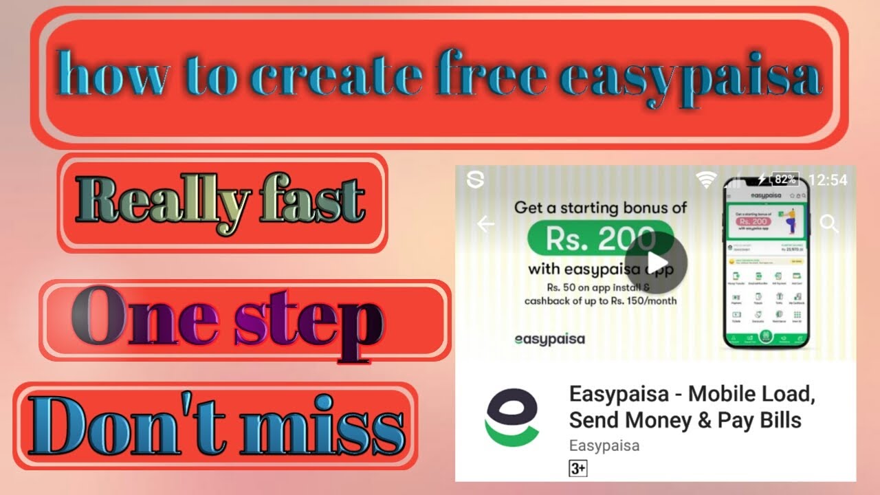 How to create free easy paisa account by smartphone - YouTube
