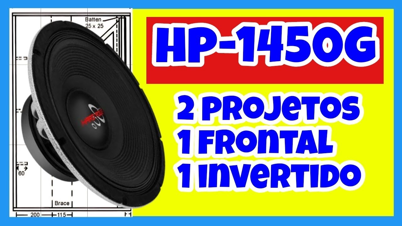 Projeto de caixa Para hard Power HP-1450G projeto Falante Invertido ...