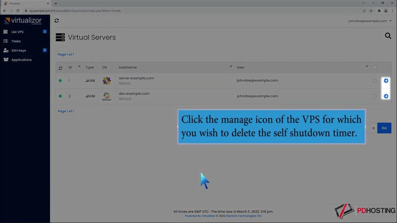 How to Delete the Self Shutdown Timer in Virtualizor PD Hosting - YouTube