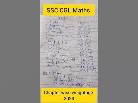 SSC CGL Maths chapter wise weightage 2023 #shorts #ssc #ssccgl #maths - YouTube