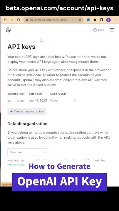 How to generate OpenAI API Key ? - YouTube