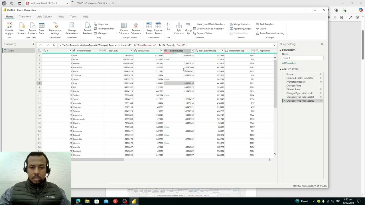 Power bi essentials Leeson#3 importing Data from the web to powerbi - YouTube