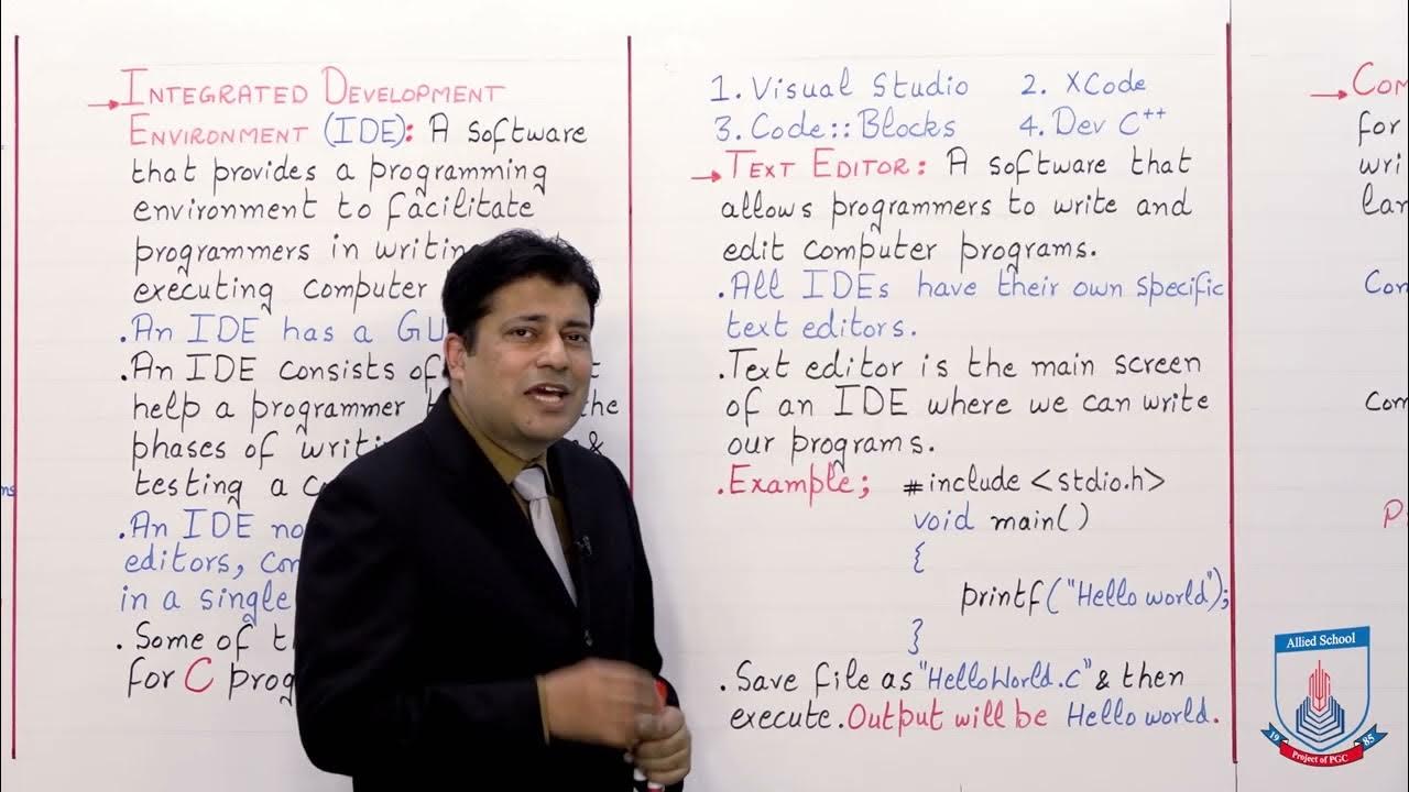 Class 10 - Computer Studies - Chapter 1 - Lecture 1 - IDE, Text Editor & Compiler - Allied ...