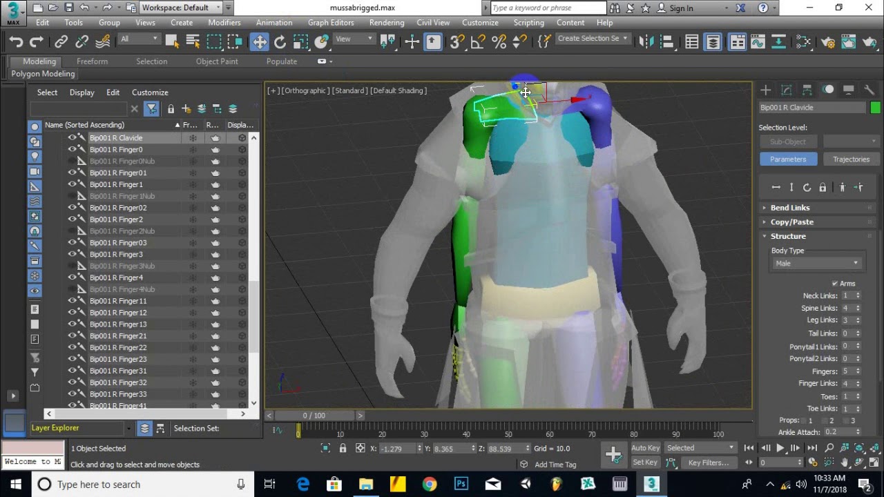 part 04 - rigging in max 001 - 3D Studio Max Tutorial Biped rig ...