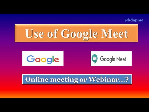 Use of Google Meet for meeting and video conference - YouTube