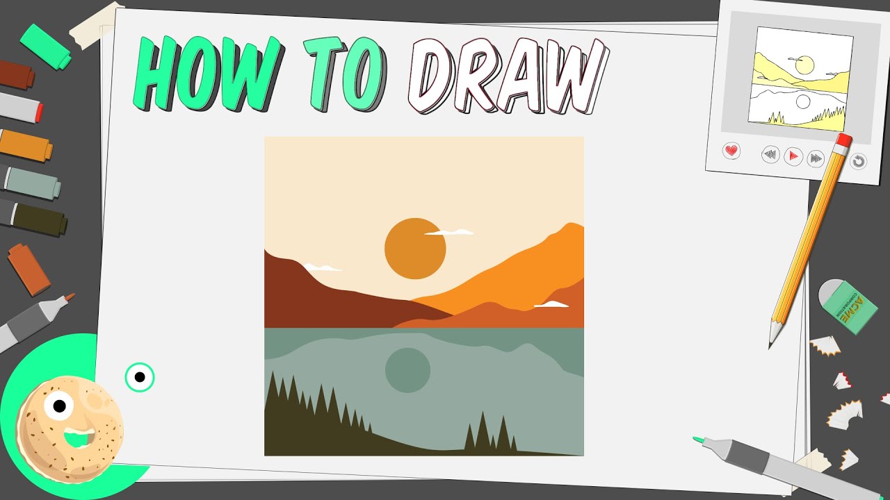 How to Draw a Mountain Landscape × Boho Landscapes - YouTube