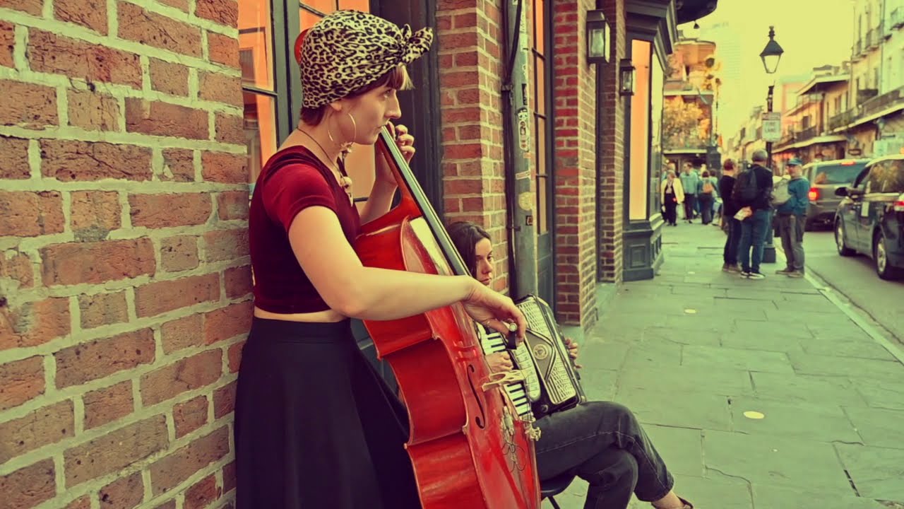 Lucy Lambert & Taylor Thomas Busking Royal St New Orleans - YouTube