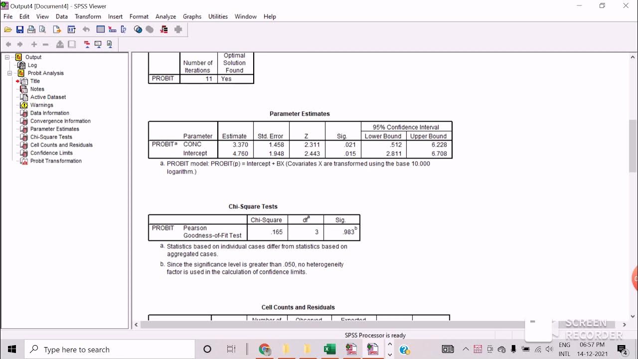 calculation of LC50 through Probit analysis using SPSS - YouTube