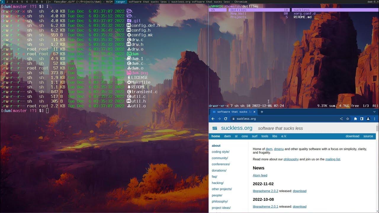 DWM: Fancybar patch. #dwm #suckless - YouTube