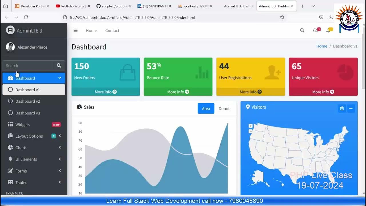 PHP Live Class | Setup Dashboard Admin LTe | Login System with Php + Ajax - YouTube