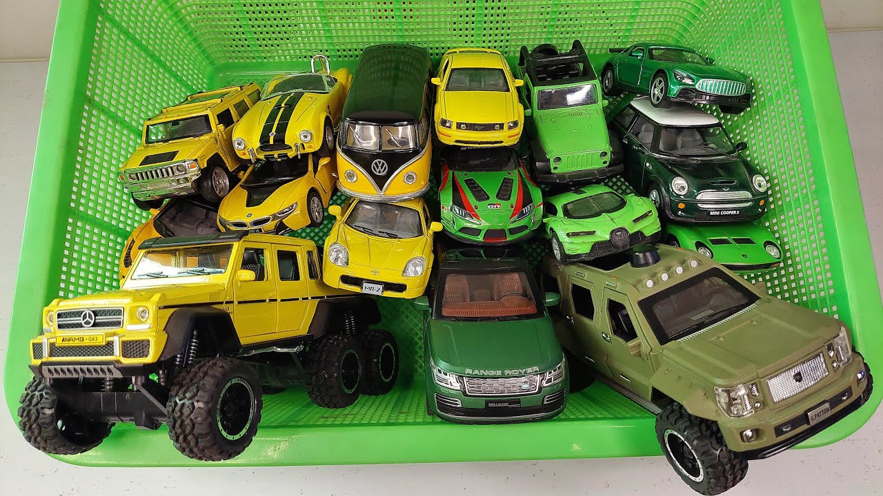 Box Full of Model Cars # 26 | Ft. Amg G63 6x6 | Green and Yellow Cars ...