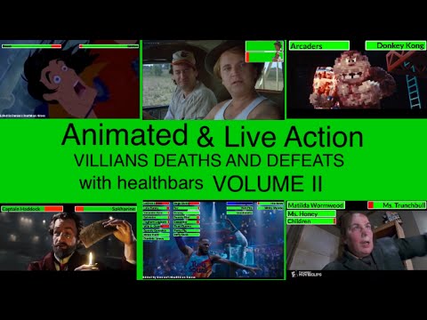 Animated & Live-Action Movie Villains Defeats & Deaths with healthbars (Part 2)